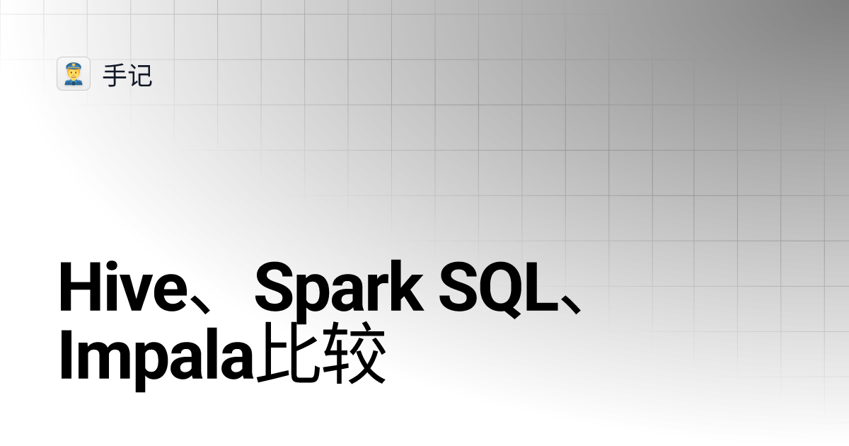 Hive、Spark SQL、Impala比较 | 手记